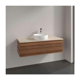 Villeroy & Boch Villeroy und Boch Antao Waschtisch-Unterschrank K21053HM 120x36x50cm, Hahnloch, Waschbeckenplattenfarbe botticino, warm walnut