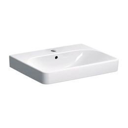 Geberit Smyle Square Waschtisch 500229011 weiss, 60x48cm, mit Hahnloch und &Uuml;berlauf