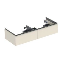 Geberit iCon Doppelwaschtisch-Unterschrank 502314JL1 118,4x24,7x47,6cm, 2 Schubladen, sand hochgl&auml;nzend/Griff sand matt