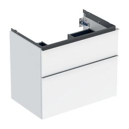 Geberit iCon Waschtisch-Unterschrank 502304012 74x61,5x47,6cm, 2 Schubladen, wei&szlig;/lackiert hochgl&auml;nzend/Griff glanzverchromt