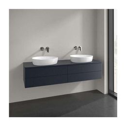 Villeroy & Boch Villeroy und Boch Antao Waschtisch-Unterschrank K28150HG 160x36x50cm, Hahnloch, Waschbeckenplattenfarbe Lack, midnight blue matt lacquer