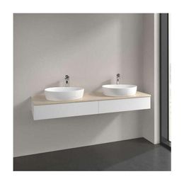Villeroy & Boch Villeroy und Boch Antao Waschtisch-Unterschrank L17053MT mit Beleuchtung, 2 Ausz&uuml;ge, 1600 x 190 x 500 mm, Front ohne Struktur, White Matt Lacquer / Botticino