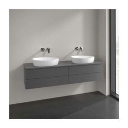 Villeroy & Boch Villeroy und Boch Antao Waschtisch-Unterschrank K28150GK 160x36x50cm, Hahnloch, Waschbeckenplattenfarbe Lack, anthracite matt lacquer