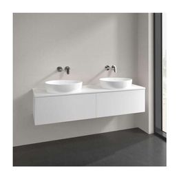 Villeroy & Boch Villeroy und Boch Antao Waschtisch-Unterschrank L39050MT mit Beleuchtung, 2 Ausz&uuml;ge, 1600 x 360 x 500 mm, Front ohne Struktur, White Matt Lacquer / White Matt Lacquer