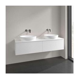 Villeroy & Boch Villeroy und Boch Antao Waschtisch-Unterschrank L39150MT mit Beleuchtung, 2 Ausz&uuml;ge, 1600 x 360 x 500 mm, Front mit Struktur, White Matt Lacquer / White Matt Lacquer
