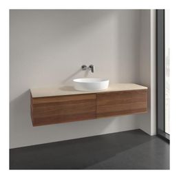 Villeroy & Boch Villeroy und Boch Antao Waschtisch-Unterschrank L36113HM mit Beleuchtung, 160x36x50cm, Waschbeckenplattenfarbe botticino, warm walnut