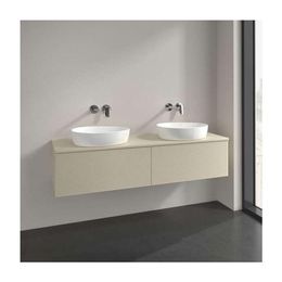 Villeroy & Boch Villeroy und Boch Antao Waschtisch-Unterschrank L39150HJ mit Beleuchtung, 2 Ausz&uuml;ge, 1600 x 360 x 500 mm, Front mit Struktur, Silk Grey Matt Lacquer / Silk Grey Matt Lacquer