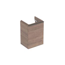 Geberit Smyle Square Handwaschbecken-Unterschrank 500350JR1 44,2x61,7x35,6cm, 1 T&uuml;r rechts, Holzstruktur Nussbaum hickory