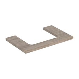 Geberit One Waschtisch-Platte 505282006 75 x 3 x 47 cm, Nussbaum hickory/Melamin Holzstruktur, Ausschnitt mittig