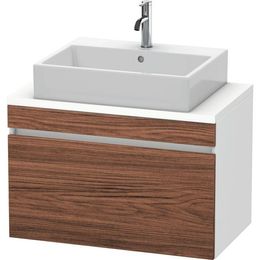 Duravit DuraStyle Waschtisch-Unterschrank DS530202118 80 x 47,8 cm, nussbaum dunkel/wei&szlig; matt, f&uuml;r Konsole, 1 Auszug