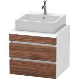Duravit DuraStyle Waschtisch-Unterschrank DS531502118 60 x 54,8 cm, nussbaum dunkel/wei&szlig; matt, f&uuml;r Konsole, 2 Schubk&auml;sten