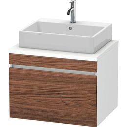 Duravit DuraStyle Waschtisch-Unterschrank DS531102118 70 x 54,8 cm, nussbaum dunkel/wei&szlig; matt, f&uuml;r Konsole, 1 Auszug