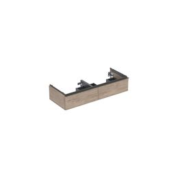 Geberit Doppelwaschtisch-Unterschrank iCon 118,4x24,7x47,6cm, 2 L, nuss/Gr. la. ma (502314JR1)