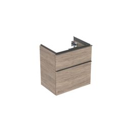 Geberit Waschtischunterschrank iCon 59,2x61,5x41,6cm, 2 L, nuss/Griff la. ma (502307JR1)