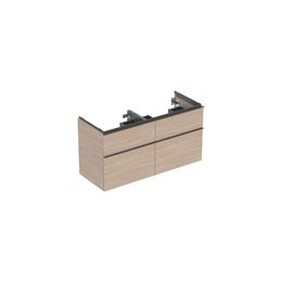 Geberit Doppelwaschtisch-Unterschrank iCon 118,4x61,5x47,6cm, 4 L, Eiche/Gr. la. ma (502309JH1)