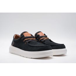 Schn&uuml;rschuh Replay, Herren, Gr. 44, navy, Lederimitat, Veloursleder, unifarben mit Farbeinsatz, Schuhe Schn&uuml;rschuh, Mokassin, Halbschuh, Casual-Sneaker mit gepolstertem Schaftrand