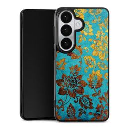 DeinDesign Galaxy S26 Handy Slim Case extra d&uuml;nn Silikon Handyh&uuml;lle schwarz H&uuml;lle Vintage Flowers Ornament Silikon Slim Case