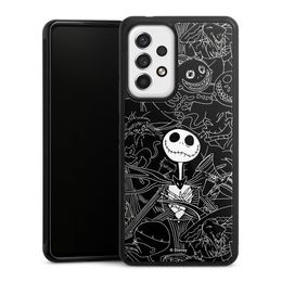 DeinDesign Galaxy A53 5G Handy Gallery Case Handyh&uuml;lle 9H Geh&auml;rtetes Glas R&uuml;ckseite H&uuml;lle Disney Nightmare Before Christmas Halloween Gallery Case