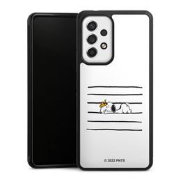 DeinDesign Galaxy A53 5G Handy Gallery Case Handyh&uuml;lle 9H Geh&auml;rtetes Glas R&uuml;ckseite H&uuml;lle Snoopy Peanuts Dog Gallery Case