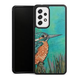 DeinDesign Galaxy A53 5G Handy Gallery Case Handyh&uuml;lle 9H Geh&auml;rtetes Glas R&uuml;ckseite H&uuml;lle Painting Animals Bird Gallery Case