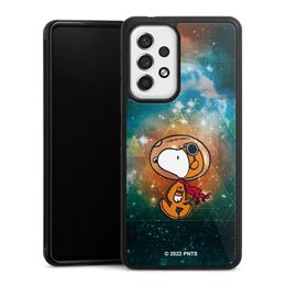DeinDesign Galaxy A53 5G Handy Gallery Case Handyh&uuml;lle 9H Geh&auml;rtetes Glas R&uuml;ckseite H&uuml;lle Astronaut Snoopy Official Licensed Product Gallery Case