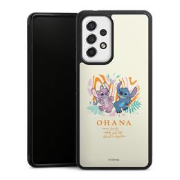 DeinDesign Galaxy A53 5G Handy Gallery Case Handyh&uuml;lle 9H Geh&auml;rtetes Glas R&uuml;ckseite H&uuml;lle Disney Official Licensed Product Lilo & Stitch Gallery Case