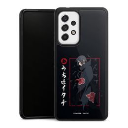 DeinDesign Galaxy A53 5G Handy Gallery Case Handyh&uuml;lle 9H Geh&auml;rtetes Glas R&uuml;ckseite H&uuml;lle Itachi Uchiha Official Licensed Product Naruto Shippuden Gallery Case