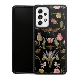DeinDesign Galaxy A53 5G Handy Gallery Case Handyh&uuml;lle 9H Geh&auml;rtetes Glas R&uuml;ckseite H&uuml;lle Blossom Flower Wreath Bee Gallery Case