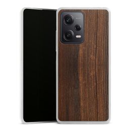 DeinDesign Xiaomi Redmi Note 12 Pro 5G Handy Slim Case Silikon Handyh&uuml;lle transparent H&uuml;lle extra d&uuml;nn Wooden Look Wood Nut Tree Silikon Slim Case