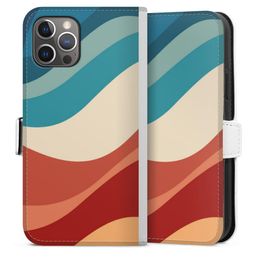 DeinDesign iPhone 12 Pro Handy Klapph&uuml;lle Handyh&uuml;lle aus Kunst Leder wei&szlig; Flip Case Colour Wave Ombre Sideflip mit Lasche