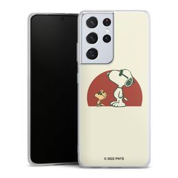 DeinDesign Galaxy S21 Ultra 5G Handy Silikon H&uuml;lle Case transparent Handyh&uuml;lle Snoopy Official Licensed Product Kindheit Silikon Case