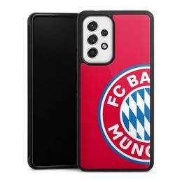 DeinDesign Galaxy A53 5G Handy Gallery Case Handyh&uuml;lle 9H Geh&auml;rtetes Glas R&uuml;ckseite H&uuml;lle Fcb Official Licensed Product Fc Bayern M&uuml;nchen Gallery Case