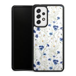 DeinDesign Galaxy A53 5G Handy Gallery Case Handyh&uuml;lle 9H Geh&auml;rtetes Glas R&uuml;ckseite H&uuml;lle Flower Muster Flowers Gallery Case