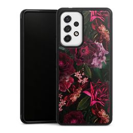 DeinDesign Galaxy A53 5G Handy Gallery Case Handyh&uuml;lle 9H Geh&auml;rtetes Glas R&uuml;ckseite H&uuml;lle Blossom Flowers Rose Gallery Case
