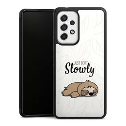 DeinDesign Galaxy A53 5G Handy Gallery Case Handyh&uuml;lle 9H Geh&auml;rtetes Glas R&uuml;ckseite H&uuml;lle Sloth Lazy Sunday Animals Gallery Case