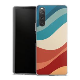 DeinDesign Sony Xperia 10 V Handy Silikon H&uuml;lle Case transparent Handyh&uuml;lle Wave Colour Ombre Silikon Case