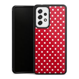 DeinDesign Galaxy A53 5G Handy Gallery Case Handyh&uuml;lle 9H Geh&auml;rtetes Glas R&uuml;ckseite H&uuml;lle Points Polka Dots Retro Gallery Case