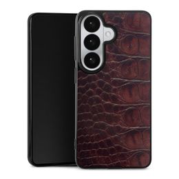 DeinDesign Galaxy S26 Handy Slim Case extra d&uuml;nn Silikon Handyh&uuml;lle schwarz H&uuml;lle Leather Crocodile Animal Print Silikon Slim Case