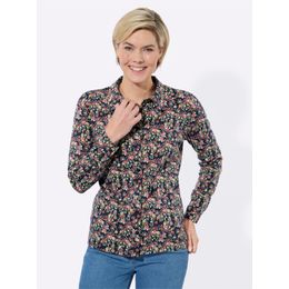WITT Damen Jersey-Bluse mit floralem Muster, marine-reseda-bedruckt, Gr&ouml;&szlig;e 40