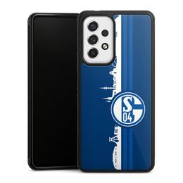DeinDesign Galaxy A53 5G Handy Gallery Case Handyh&uuml;lle 9H Geh&auml;rtetes Glas R&uuml;ckseite H&uuml;lle Official Licensed Product Skyline Fc Schalke 04 Gallery Case