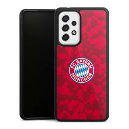 DeinDesign Galaxy A53 5G Handy Gallery Case Handyh&uuml;lle 9H Geh&auml;rtetes Glas R&uuml;ckseite H&uuml;lle Camouflage Fcb Fc Bayern M&uuml;nchen Gallery Case