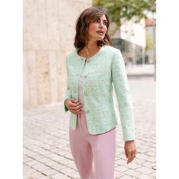 WITT Damen Boucl&eacute;-Blazer mit aufgesetzten Taschen, kalkmint-meliert, Gr&ouml;&szlig;e 46