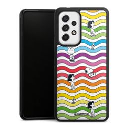 DeinDesign Galaxy A53 5G Handy Gallery Case Handyh&uuml;lle 9H Geh&auml;rtetes Glas R&uuml;ckseite H&uuml;lle Snoopy Peanuts Muster Gallery Case