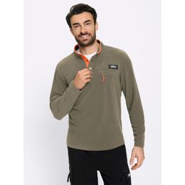 Catamaran Sports Herren Fleeceshirt mit Rei&szlig;verschluss-Brusttasche, khaki, Gr&ouml;&szlig;e 44/46