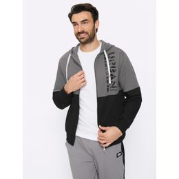 Catamaran Sports Herren Sweatjacke mit weitenregulierbarer Kapuze, grau-schwarz, Gr&ouml;&szlig;e 44/46