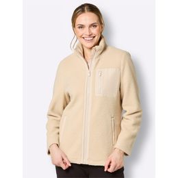 Catamaran Sports Damen Teddy-Jacke mit 3 Rei&szlig;verschluss-Taschen, sand, Gr&ouml;&szlig;e 36/38