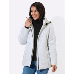 WITT Damen Steppjacke mit gesmokten Seitenpartien, wei&szlig;, Gr&ouml;&szlig;e 38