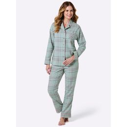 w&auml;schepur w&auml;schepur Damen Pyjama in Finette-Qualit&auml;t, kalkmint-altrosa-kariert, Gr&ouml;&szlig;e 36/38