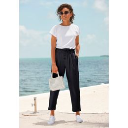 Lascana Damen Paperbag-Hose, schwarz, Gr&ouml;&szlig;e 38