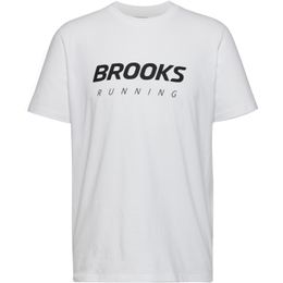 Brooks Graphic T-Shirt Herren - Gr&ouml;&szlig;e L - wei&szlig;